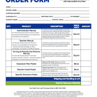 Resources Order Form - The Education Company